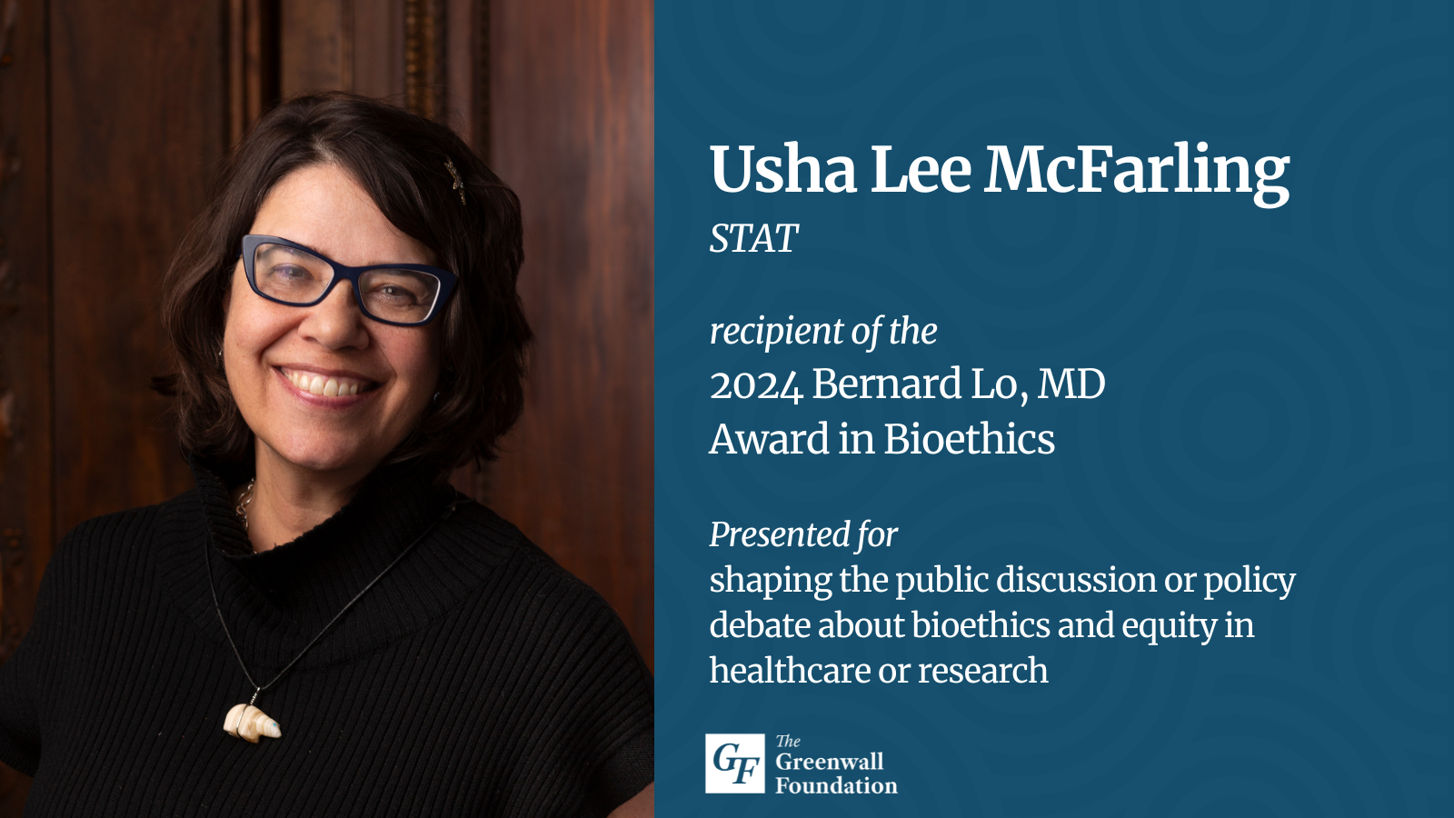 Journalist Usha Lee McFarling Receives Bernard Lo, MD Award in ...